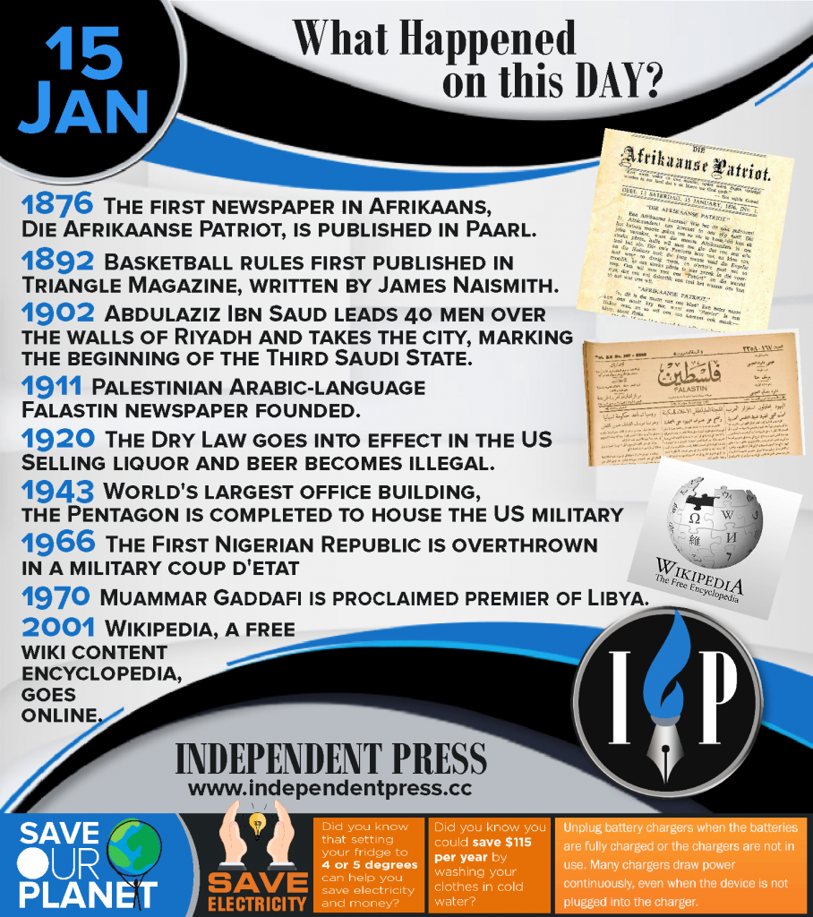 15 JANUARY: WHAT HAPPENED ON THIS DAY?