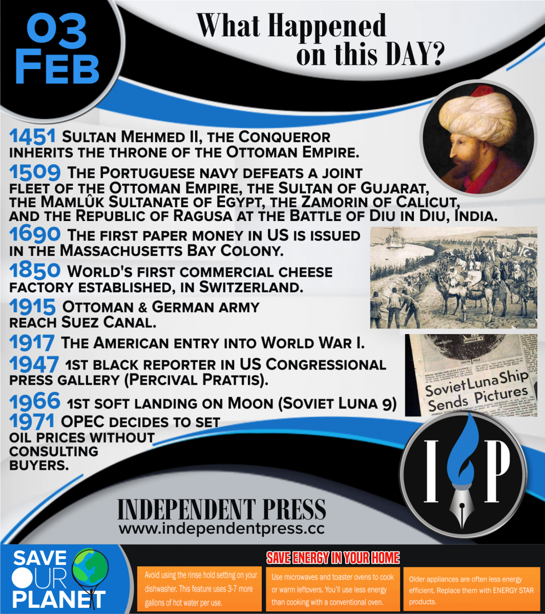 03 FEBRUARY: WHAT HAPPENED ON THIS DAY?