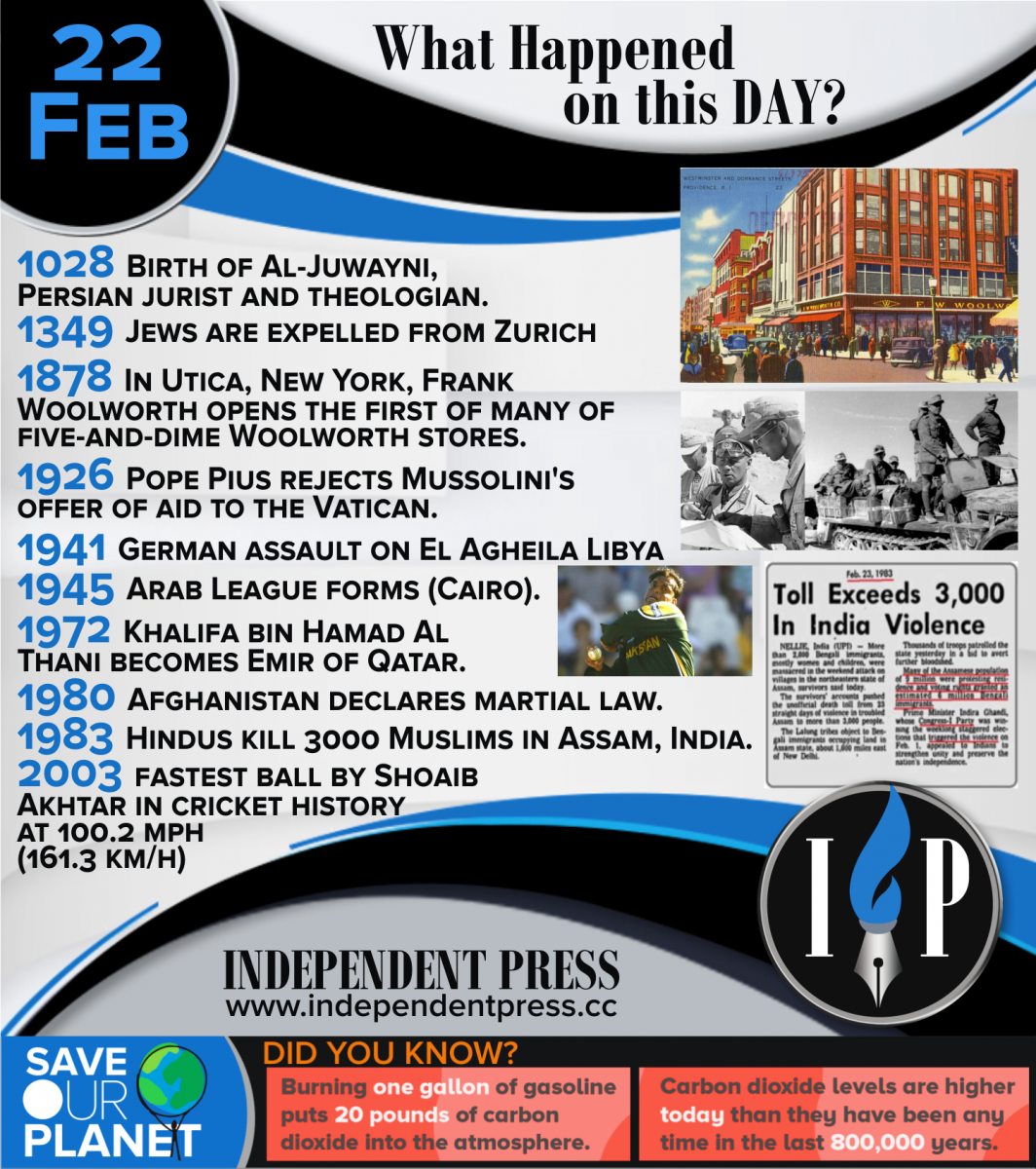 22 FEBRUARY: WHAT HAPPENED ON THIS DAY?