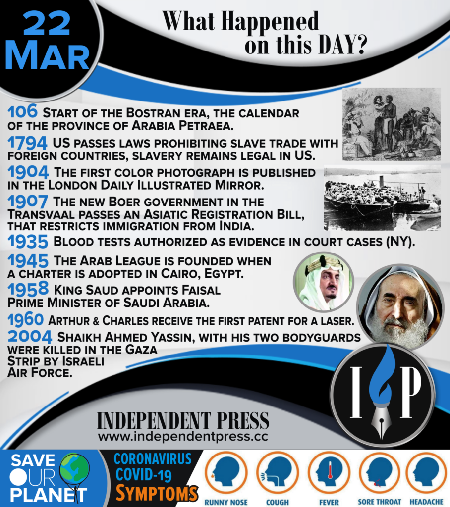 22 MARCH: WHAT HAPPENED ON THIS DAY?